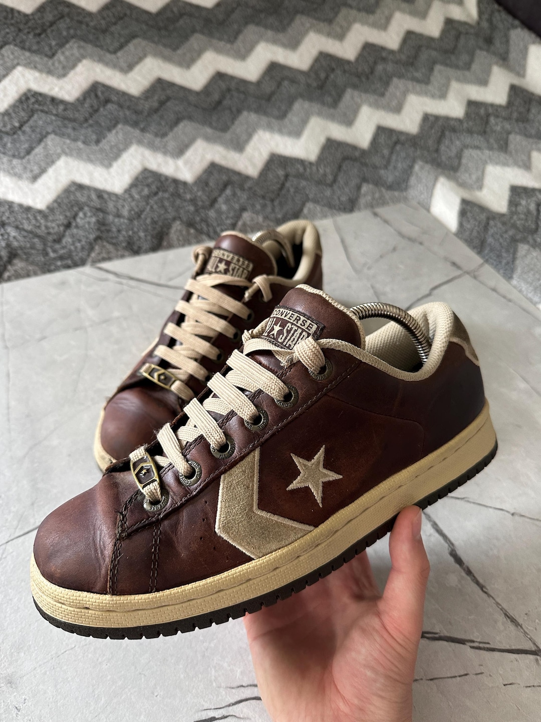 Vintage Y2K Mocha Skater Converse Chunky Shoes - Etsy