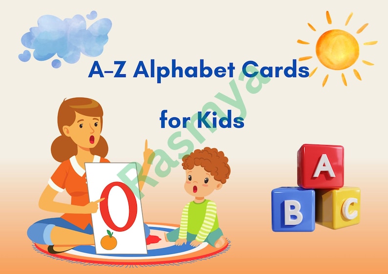 1. Printable Alphabet Flashcards for Kids – A to Z Learning Cards - Etsy
