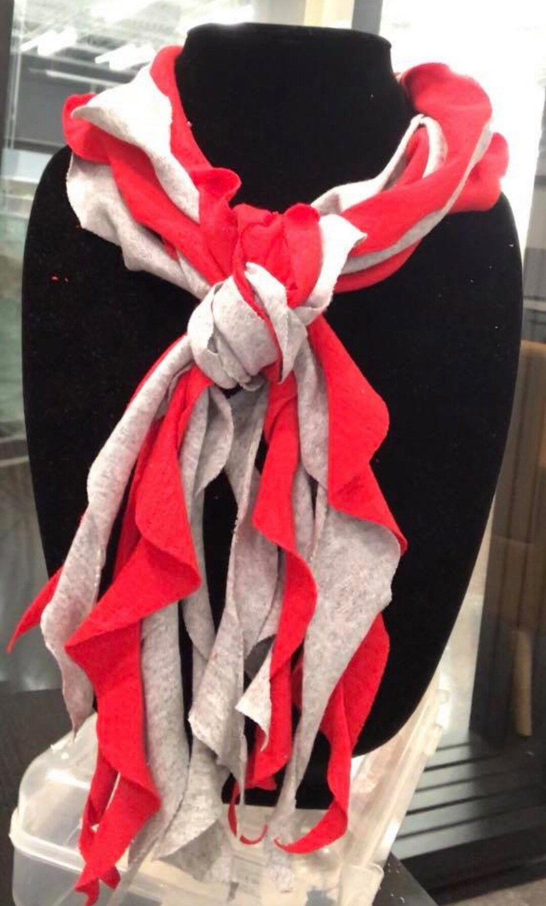 Red and Grey Ruffle Scarf OSU the Ohio State University - Etsy