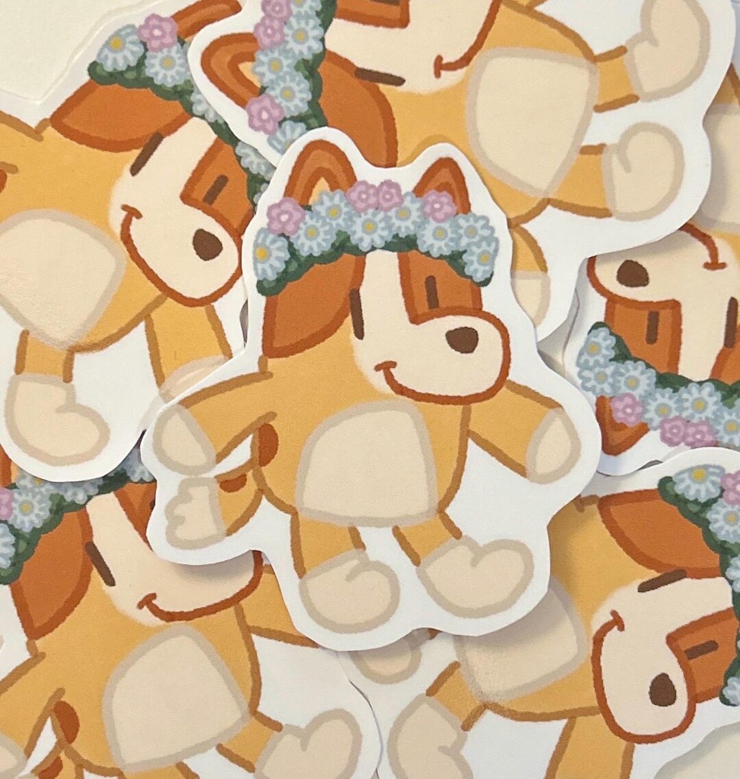 Bingo Flower Crown Sticker Bluey - Etsy