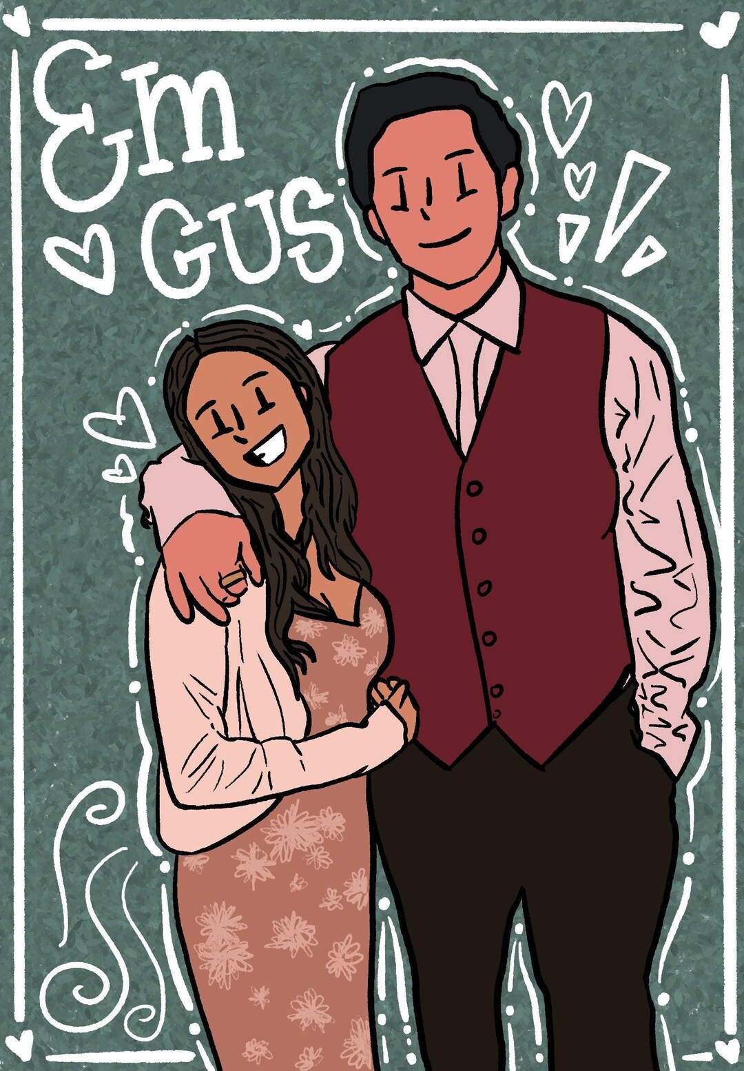 Personalized Couples Doodle - Etsy