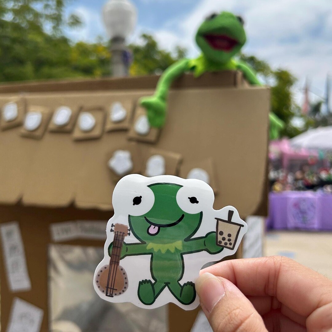 Kermit the Frog With Boba Muppets Sticker - Etsy