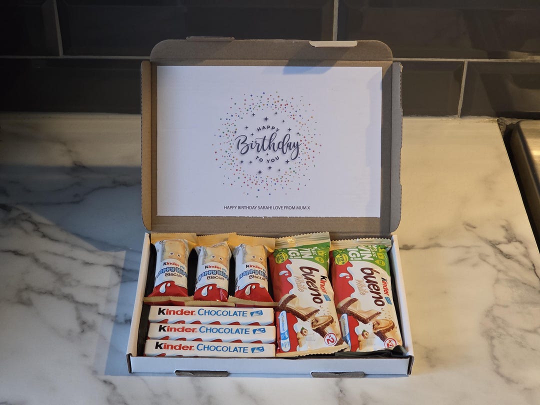Kinder White Gift Box - Kinder Chocolate Hamper - - Etsy