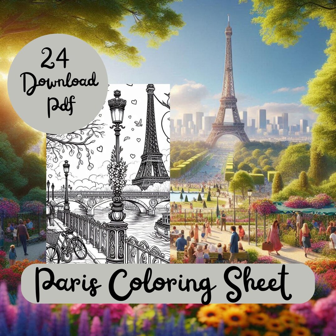 24 Paris Coloring Sheet Intricate Paris Coloring Pages for Adults ...