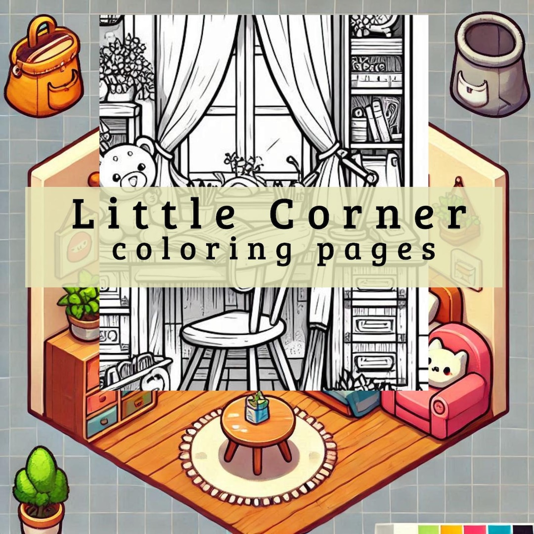 35 Little Corner Coloring Pages|fuzzy Hygge Coloring Book|little Shop ...