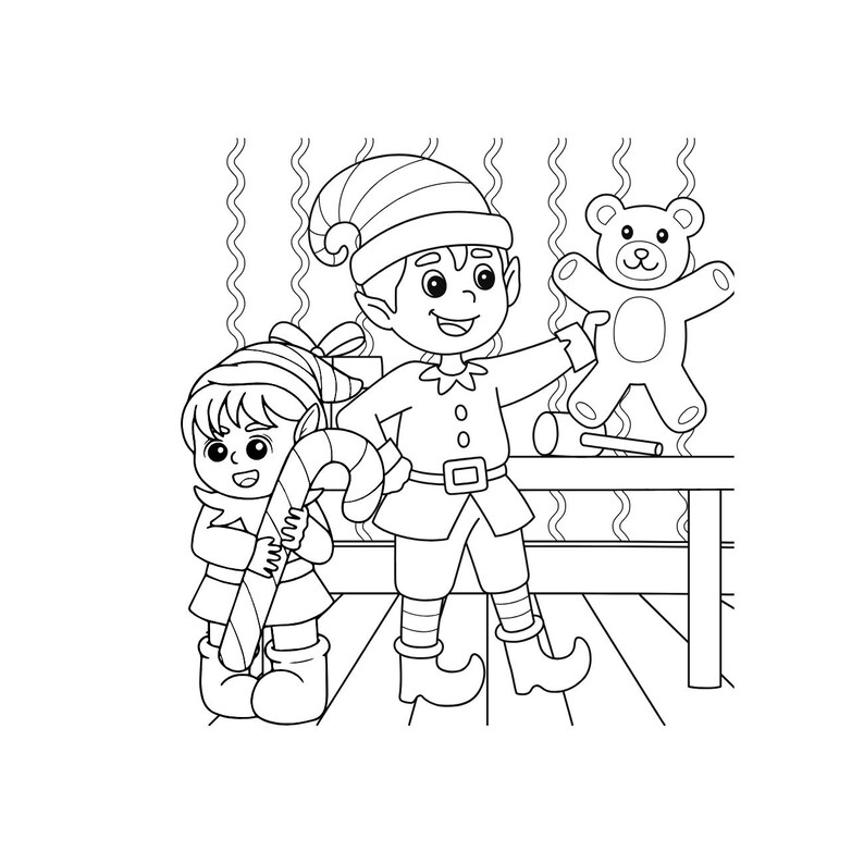 Elf Christmas Coloring Pages , Festive Printables & Fun Holiday ...