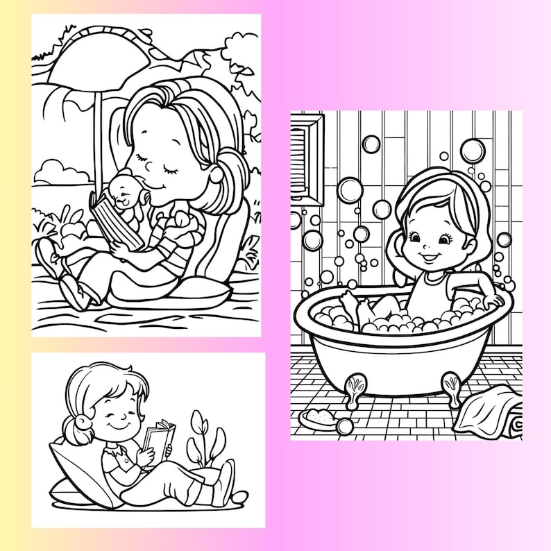 25 Girl Moments Coloring Book Printable Pdf Download for Adults and ...