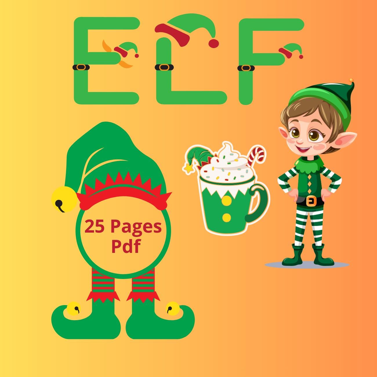 Elf Christmas Coloring Pages , Festive Printables & Fun Holiday ...