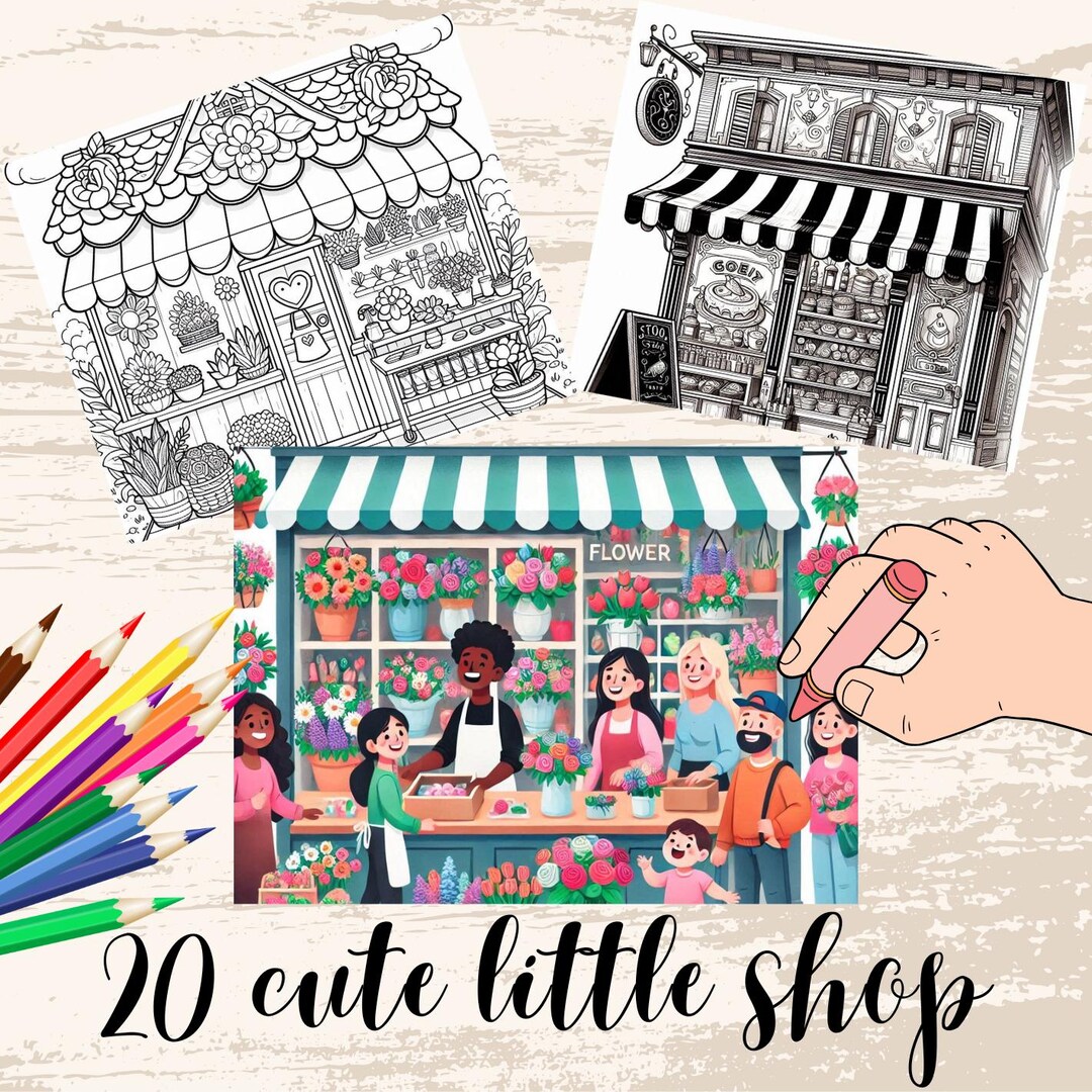 20 Cute Little Shop Coloring Pages | Bold & Easy Coloring Book for Kids ...