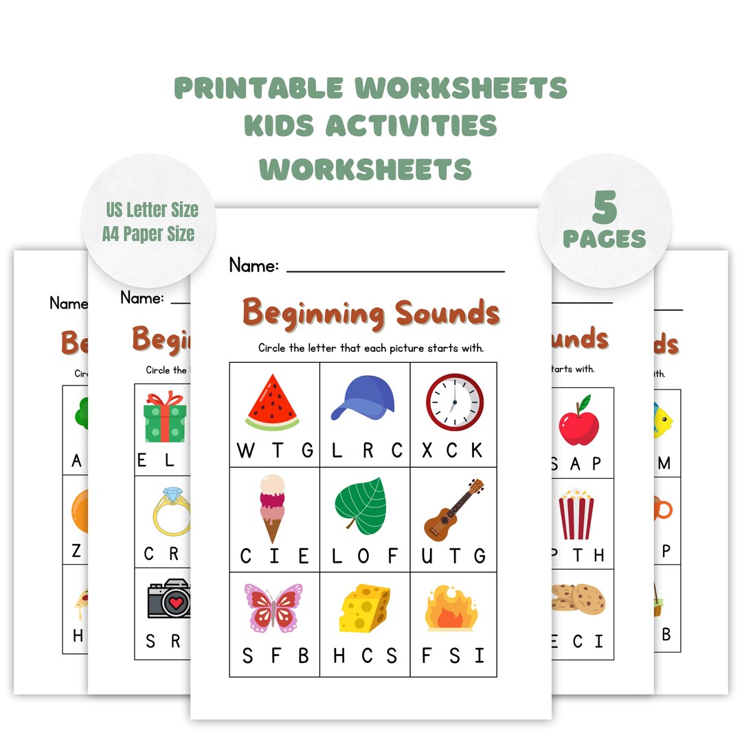 Beginning Sounds Worksheets Circle the Letter Phonics Activity ...