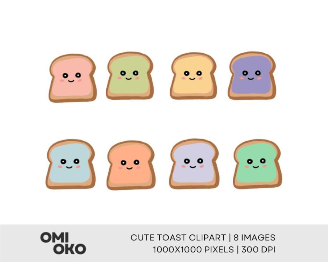 Hand Made Cute Printable Toasts Clipart, Toast With Jam, Toaster, Cute ...