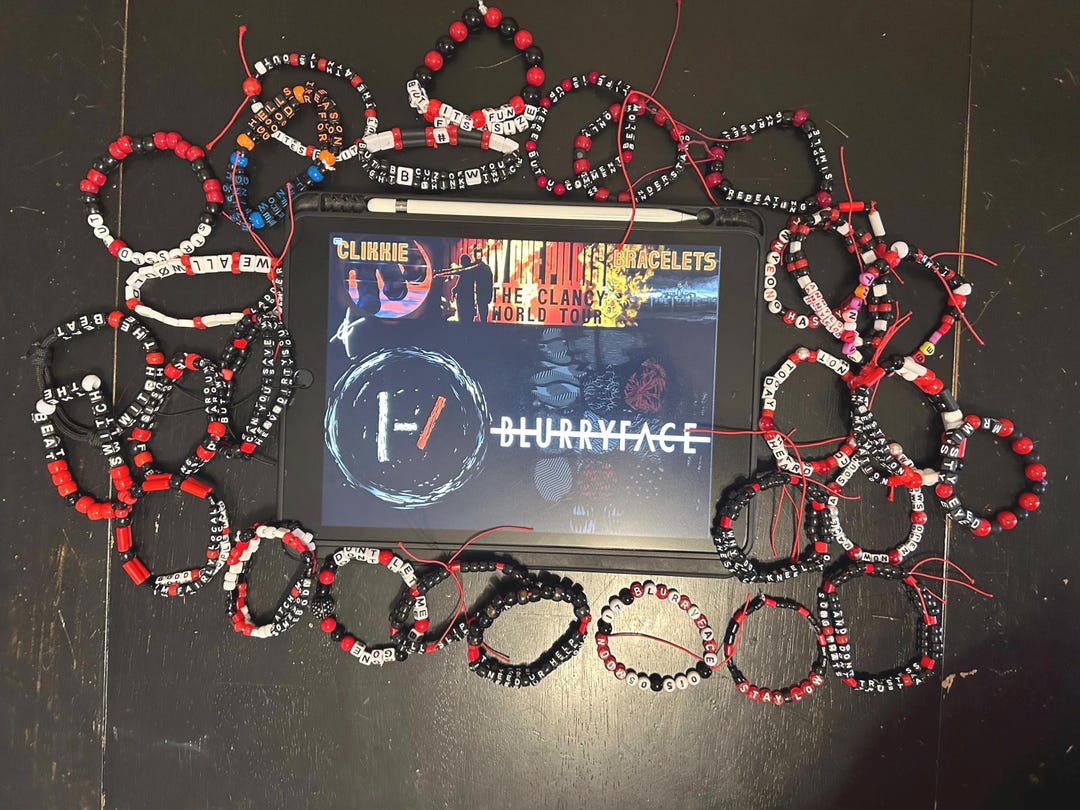 BLURRYFACE CLIKKIE BRACELETS- Premade/customizable Twenty One Pilots ...