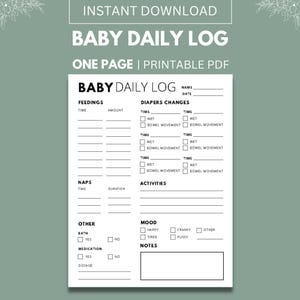 Baby Daily Tracker, Newborn Care Log for Breastfeeding, Bottle Feeding ...