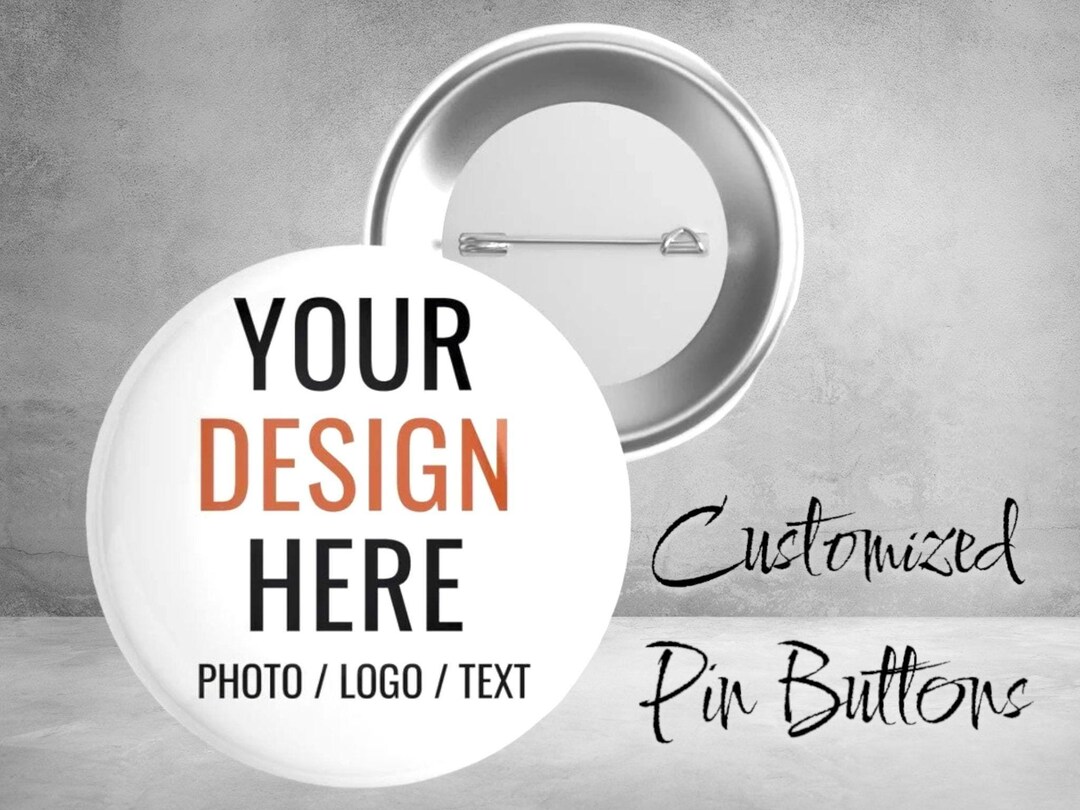 Custom Personalized Pin Badge, 44mm and 58mm Button Badges, name badge ...