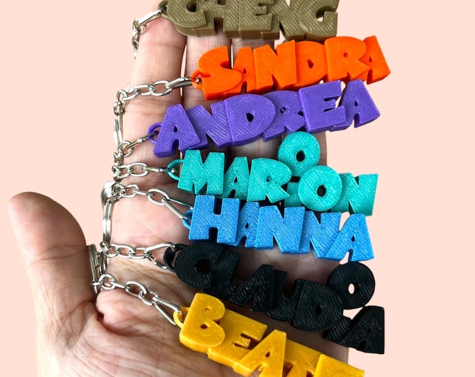 Custom Name Keychains Personalized 3D Printed Keyring for School and ...