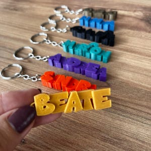 Custom 3D Printed Keychain - Custom Key Chain - Name Keychain - Custom Key Ring - 3D Printed ...