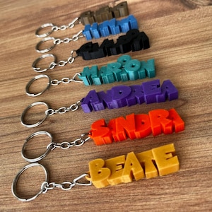 Custom 3D Printed Keychain - Custom Key Chain - Name Keychain - Custom Key Ring - 3D Printed ...