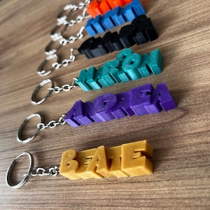 Custom 3D Printed Keychain - Custom Key Chain - Name Keychain - Custom Key Ring - 3D Printed ...