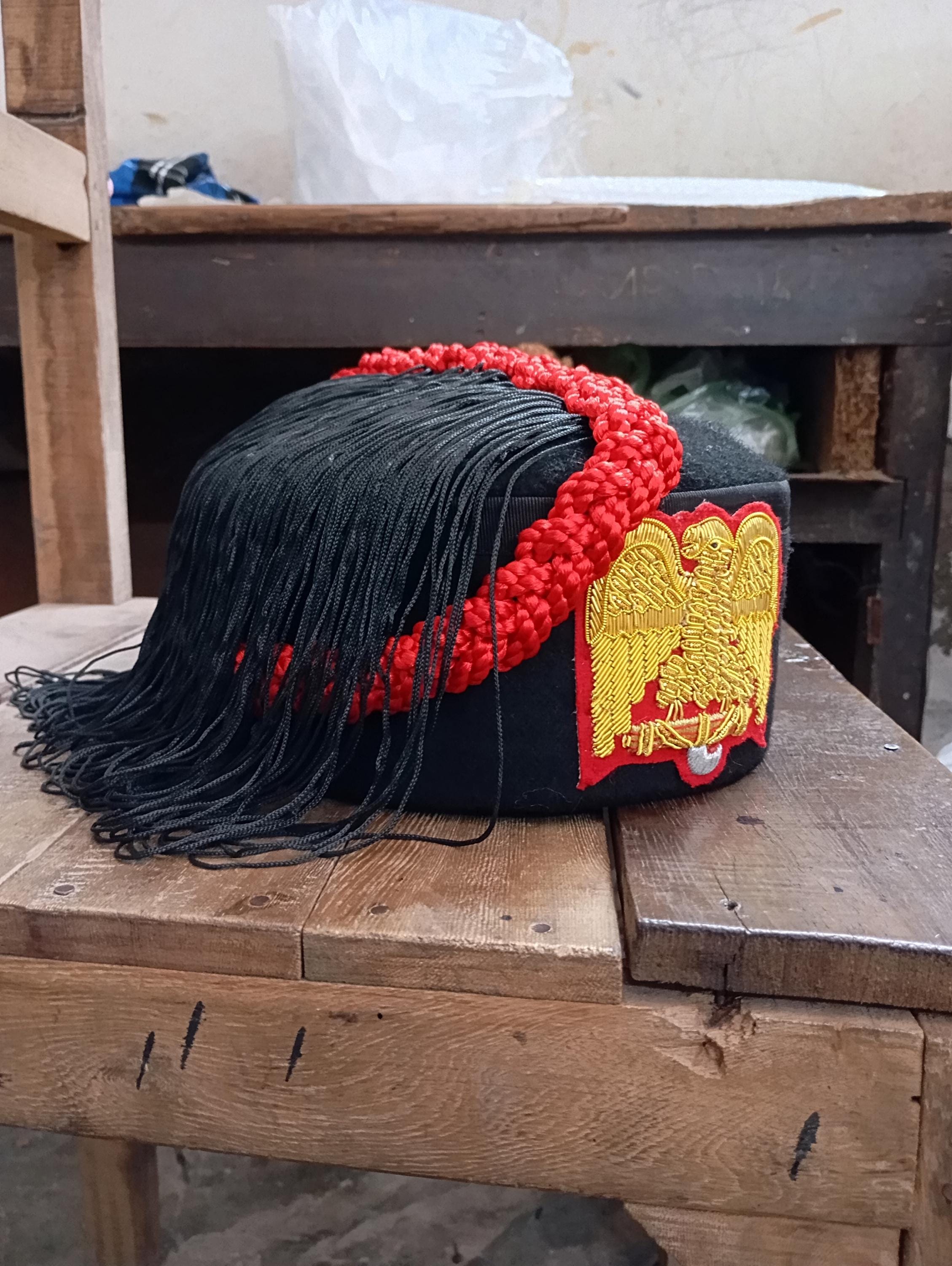 Handmade Italian Black Fez Hat Mussolini MVSN Eagle patch - Etsy