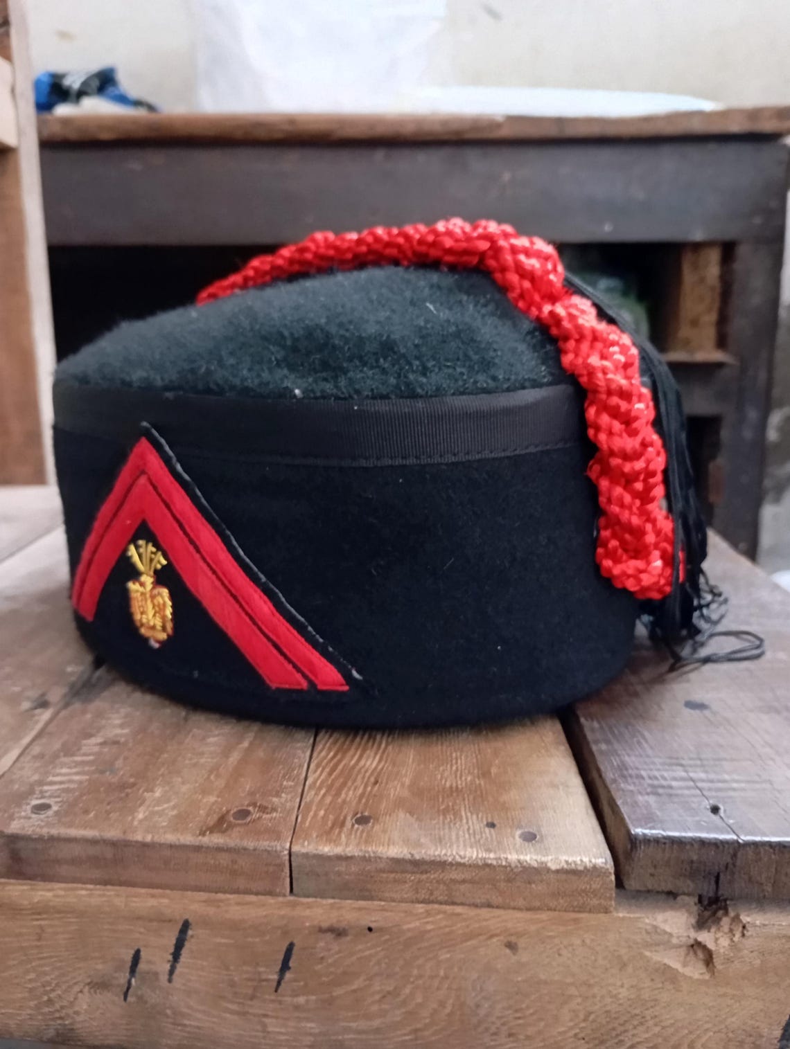 Handmade Italian Black Fez Hat Mussolini MVSN Eagle patch - Etsy