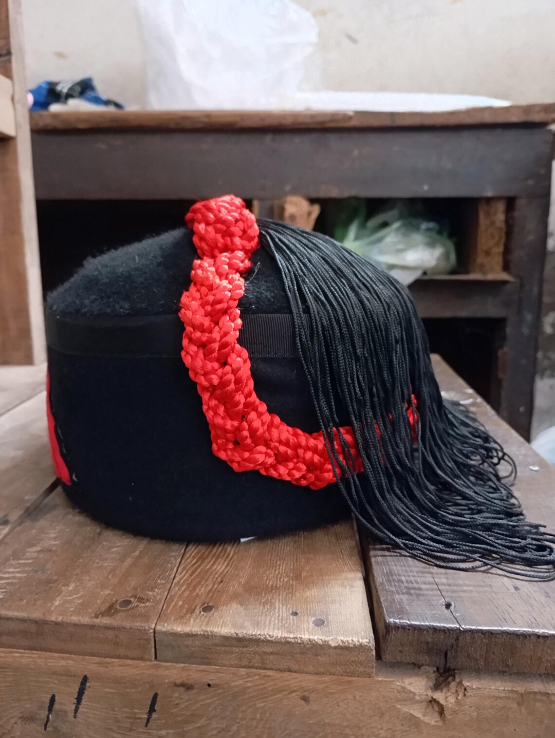 Handmade Italian Black Fez Hat Mussolini MVSN Eagle patch - Etsy
