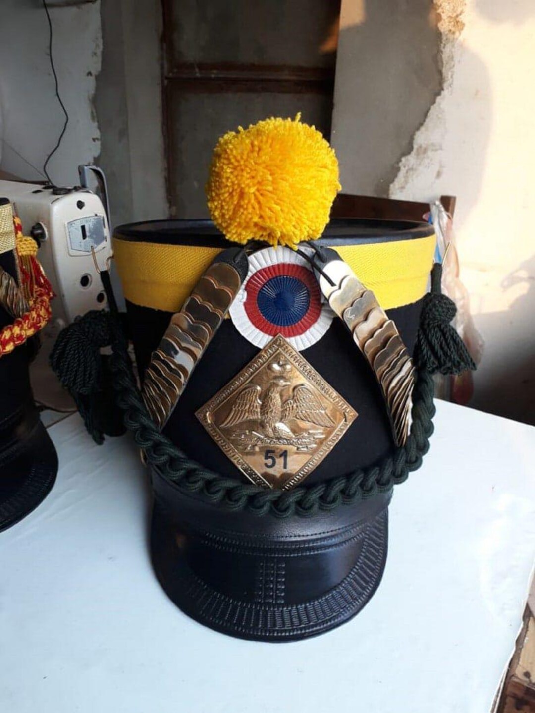 Reproduction French Napoleonic Shako Helmet With Black Felt Yellow ...