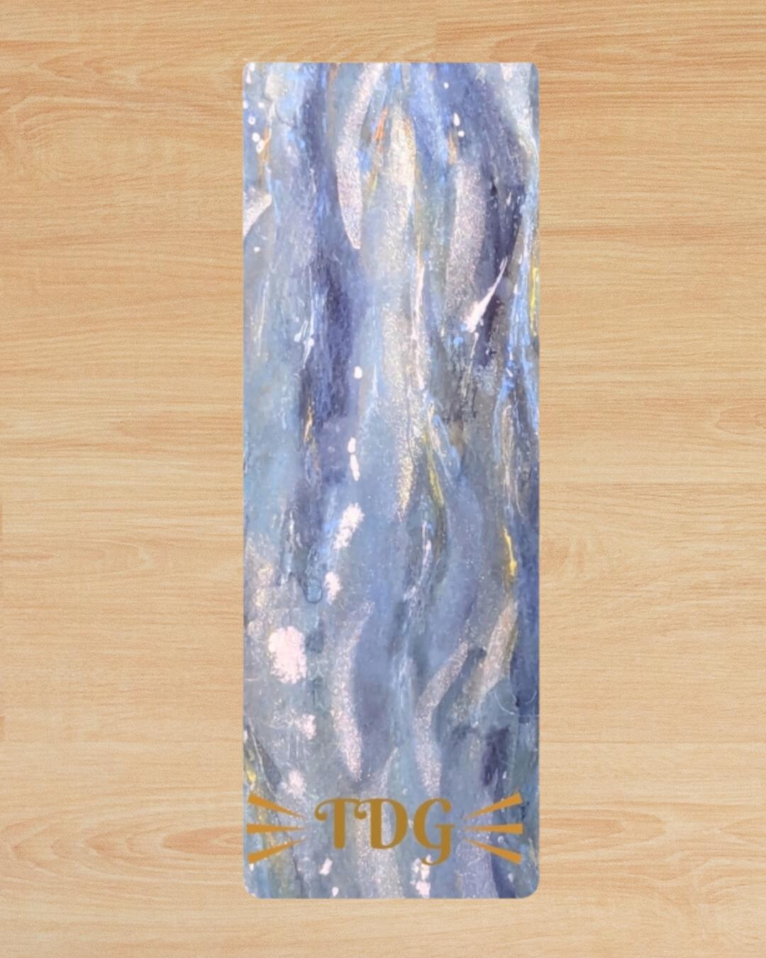 Monogrammed Blue & Gold Yoga Mat, Microfiber Suede Top, Non-slip Bottom ...