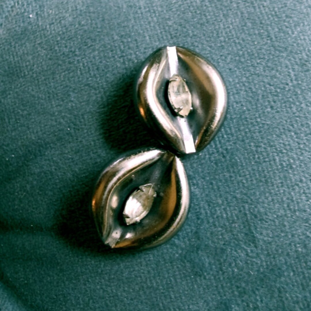 2- Mid Century Buttons, Shank Buttons, Silver Shank Buttons W Pronged ...