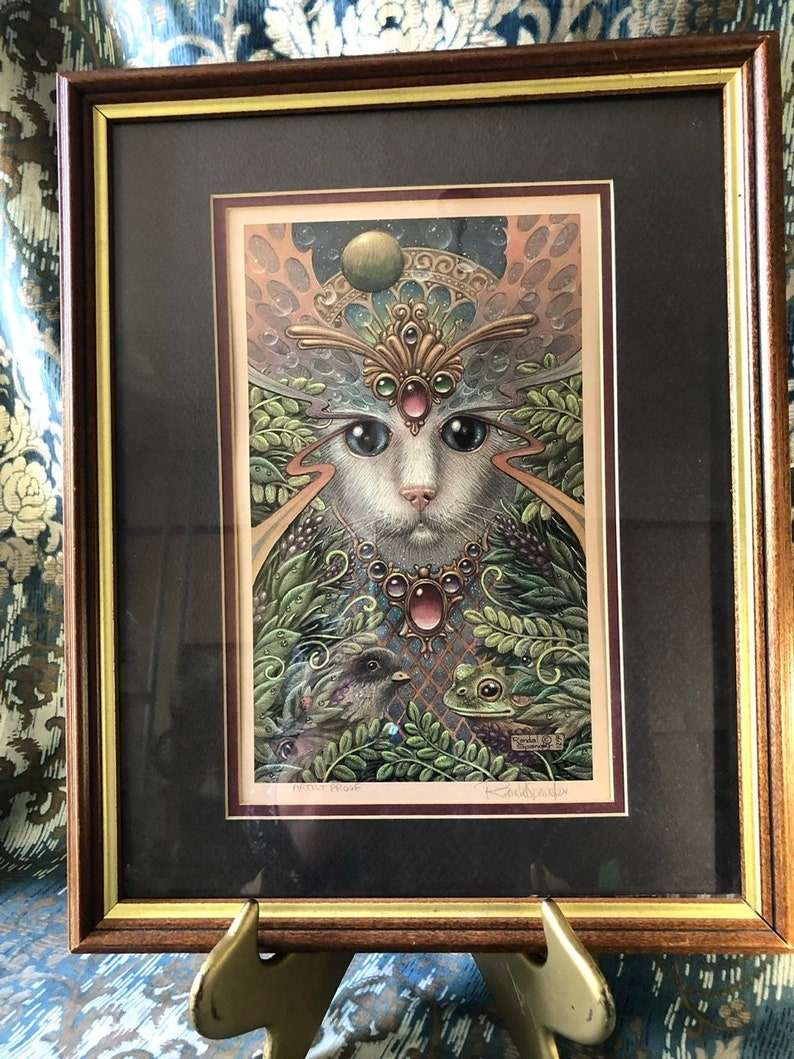 Art Print Randal Spangler Authenticated Label Fantasy Cat - Etsy
