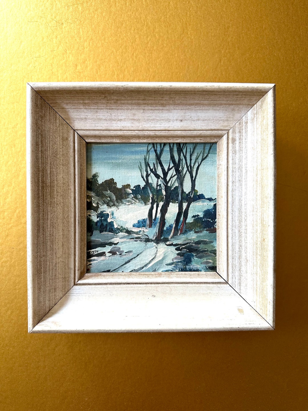 1950s George Seidman Painting Framed 8x8 Stamped on Back and Signed ...