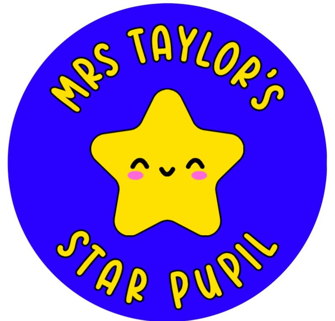 Custom Star Pupil Stickers - Teacher Reward Stickers - Gloss Finish ...