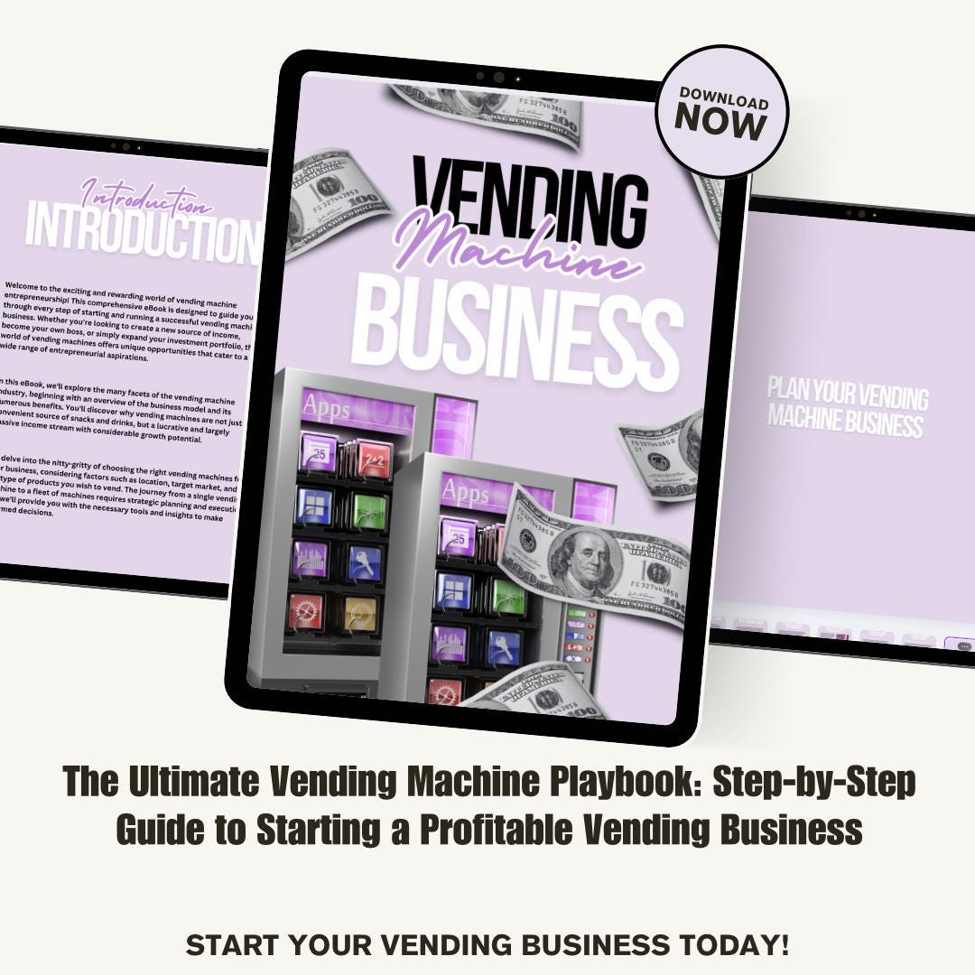 Vending Machine Business Playbook: Step-by-step Guide (MRR) (PDF) - Etsy