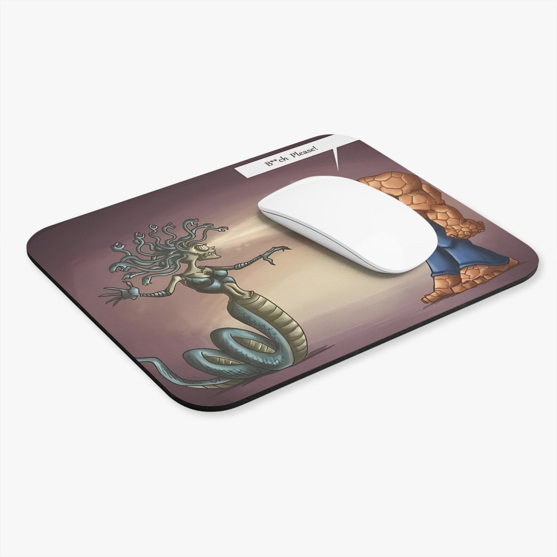 Mouse Pad Featuring Medusa Staring at the Thing | Funny Comic Mashup - Etsy
