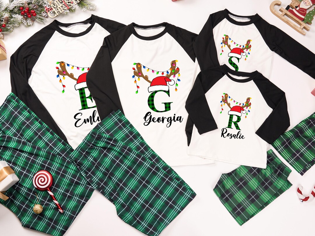 Personalized Christmas Pajamas Set,kids Christmas Pjs,family Christmas ...