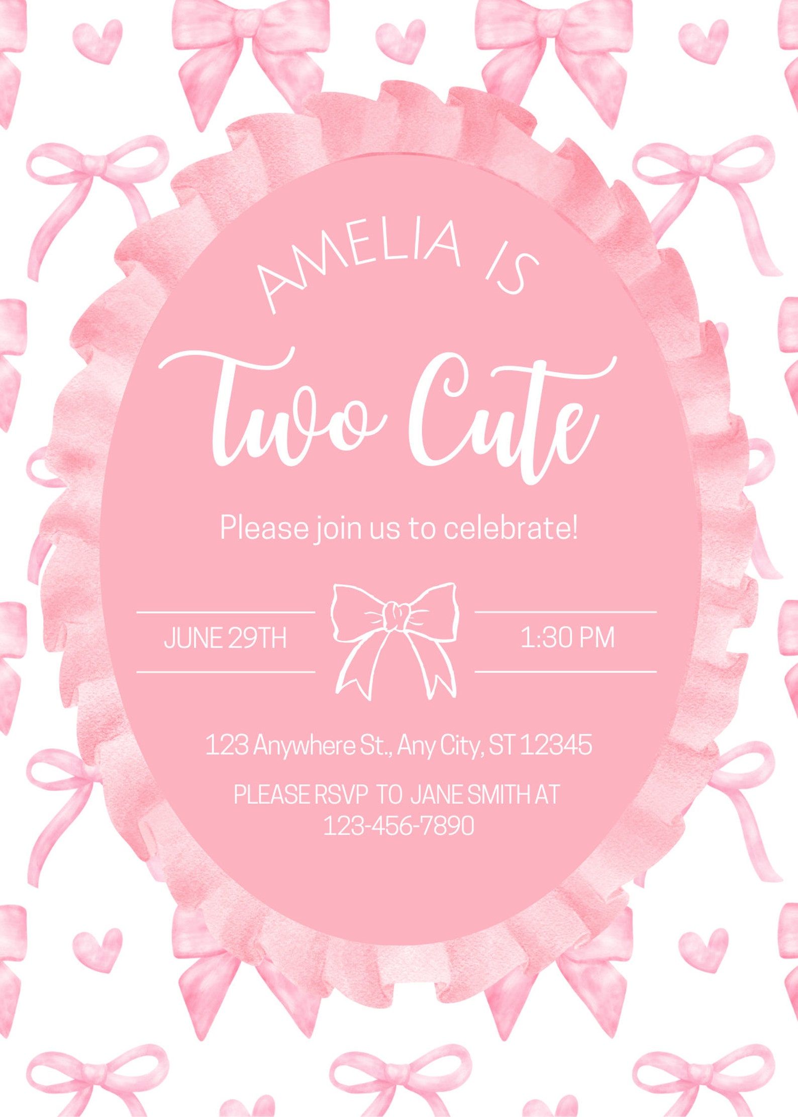 Two Cute - Second Birthday Party Invite - Etsy