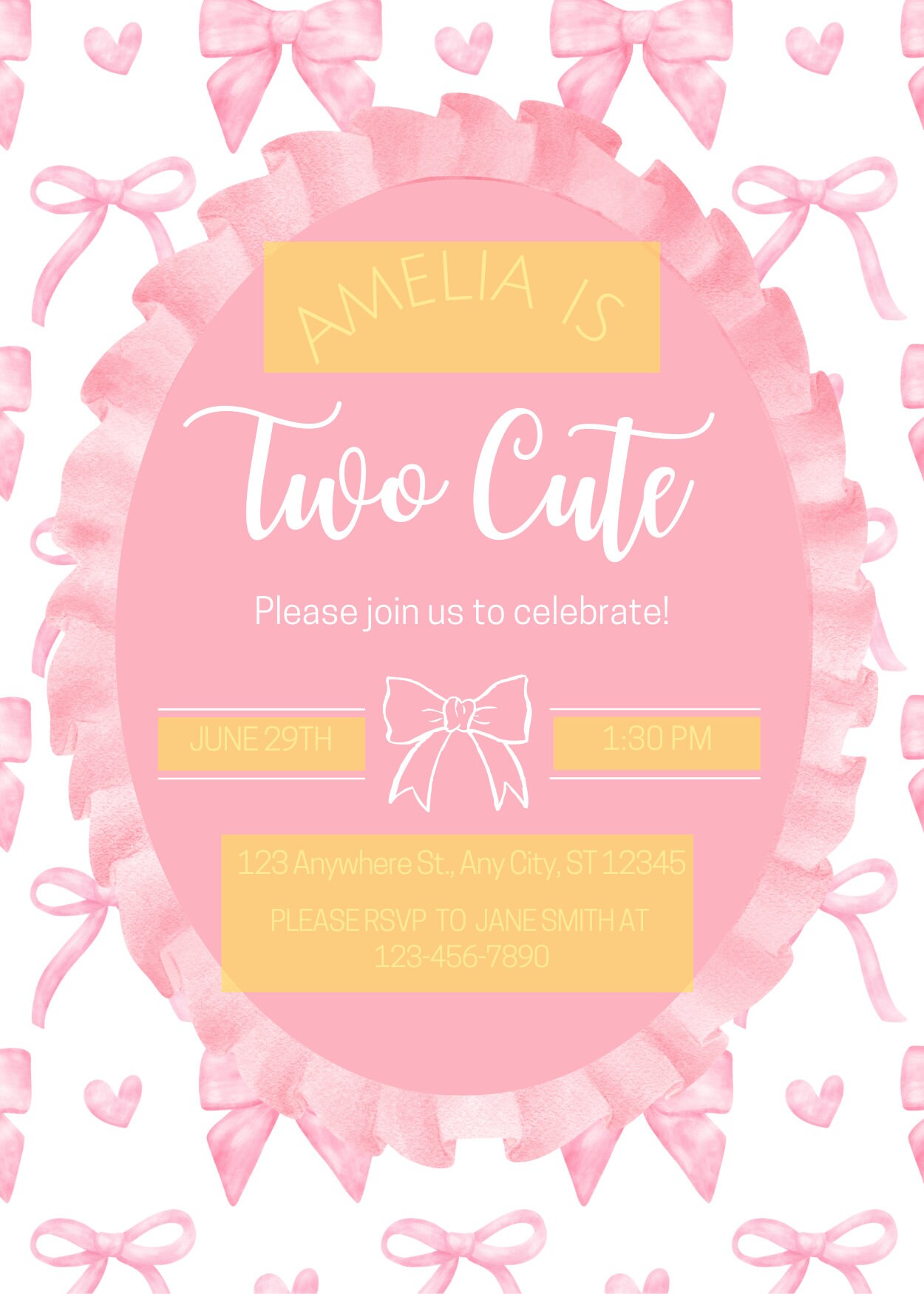 Two Cute - Second Birthday Party Invite - Etsy
