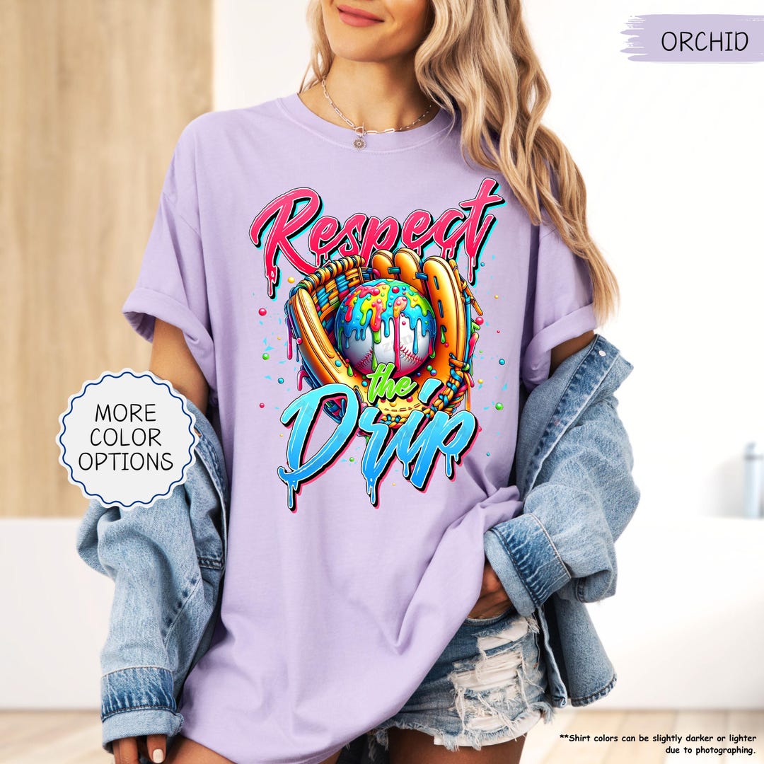 Comfort Colors® Respect the Drip Baseball Shirt, Baseball Dripping ...