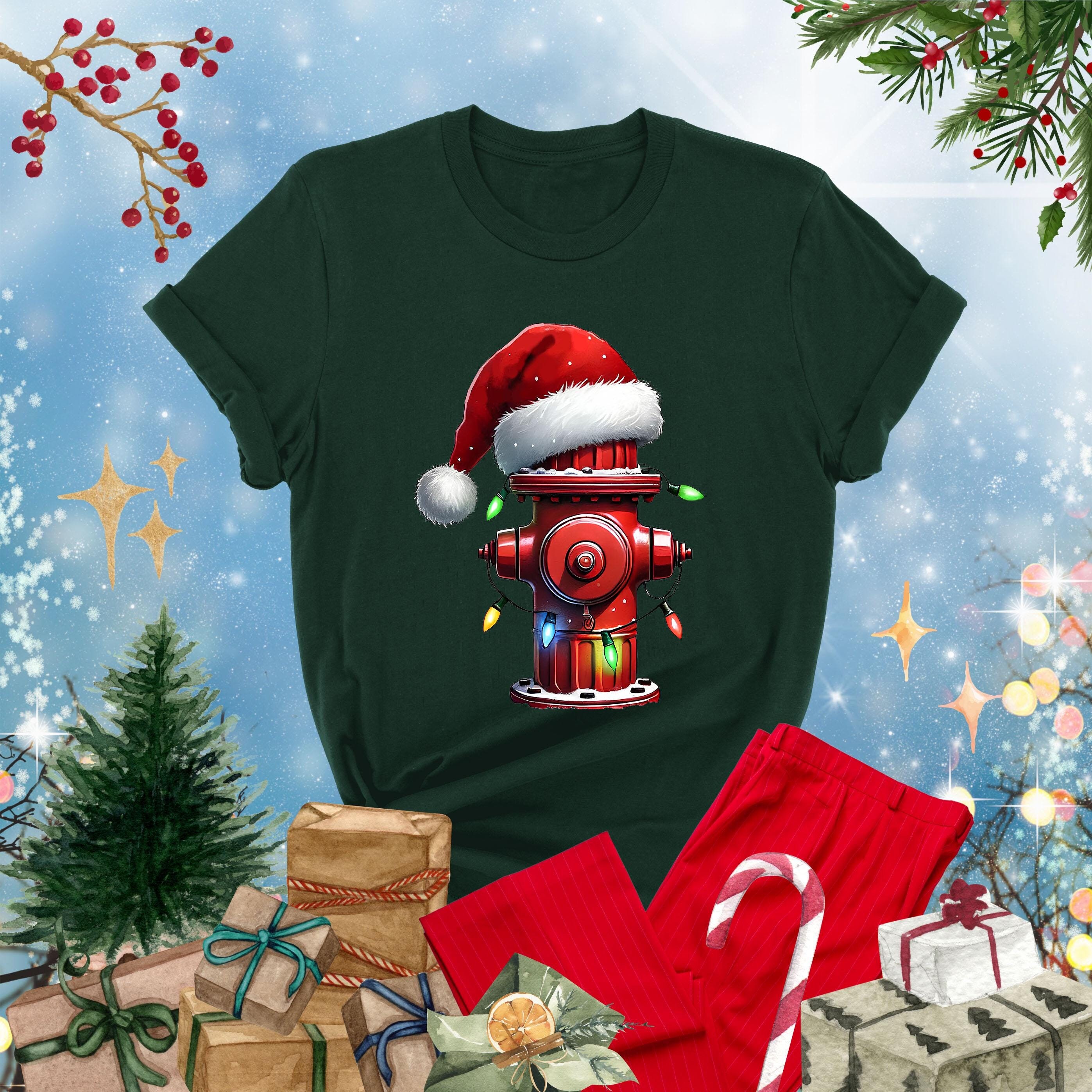 Fire Hydrant Shirt, Fireman Christmas Shirt, Gift for Fireman ...