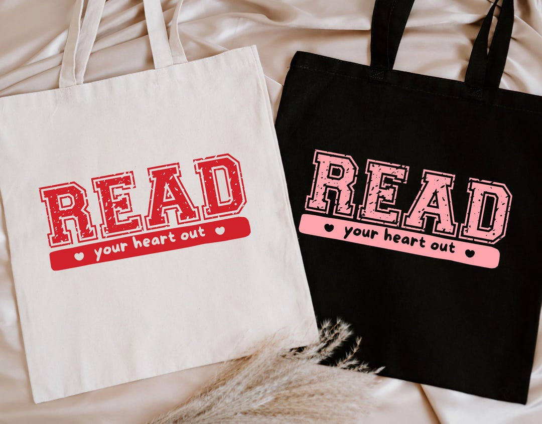 Read Your Heart Out Tote Bag, Reading Lover Gift, Bookish Valentine ...