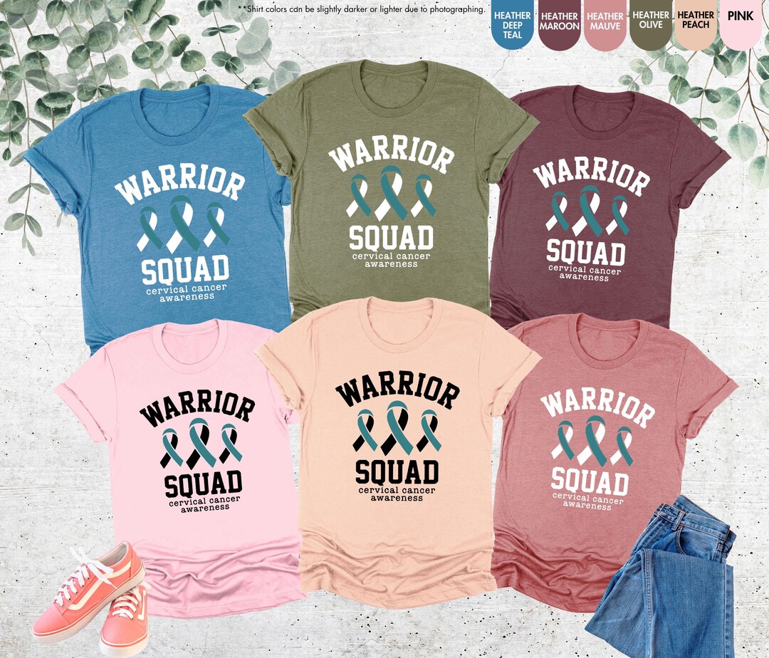 Cervical Cancer Warrior Shirt, Cervical Cancer Matching Shirt, Cancer ...