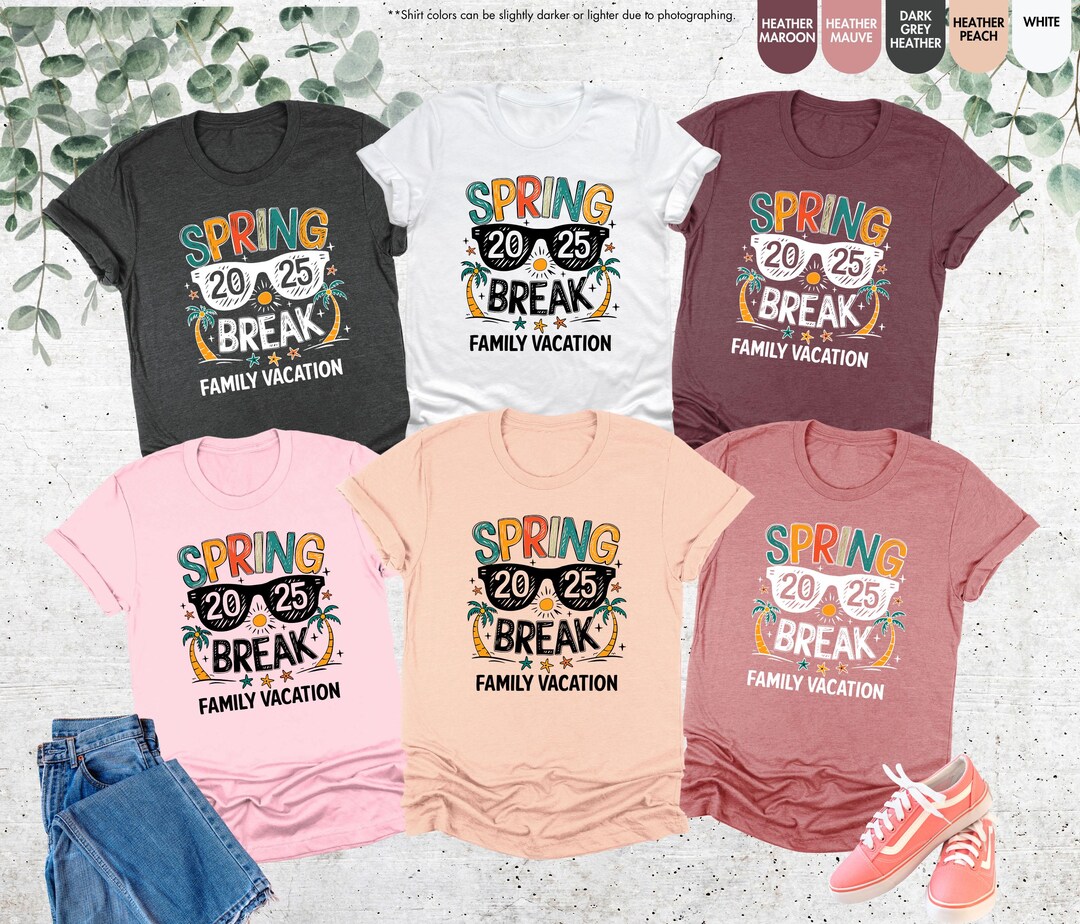 Custom Spring Break 2025 Shirt, Family Beach Vacation Shirts, Matching ...