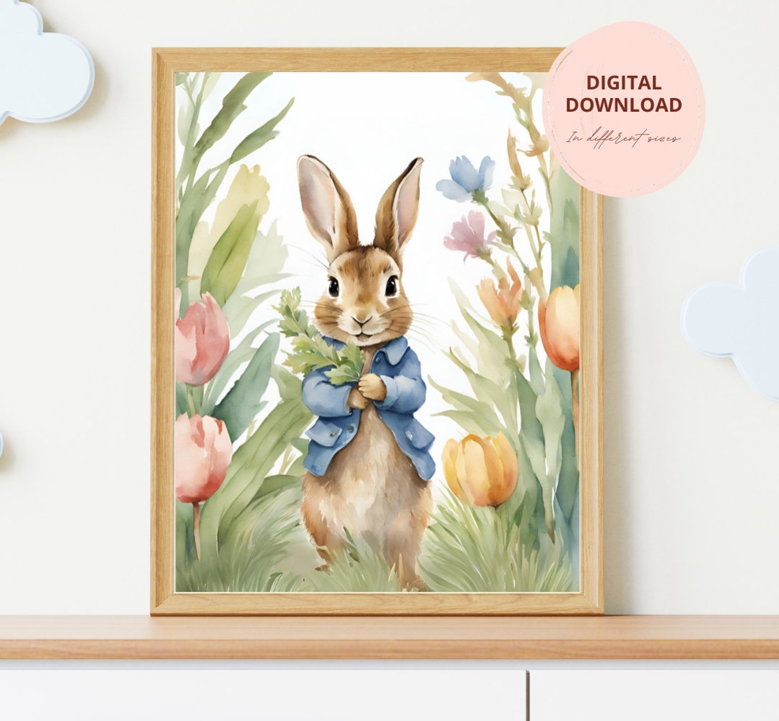 Peter Rabbit Nursery Poster, Watercolor Nursery Decor, Nursery Wall Art ...