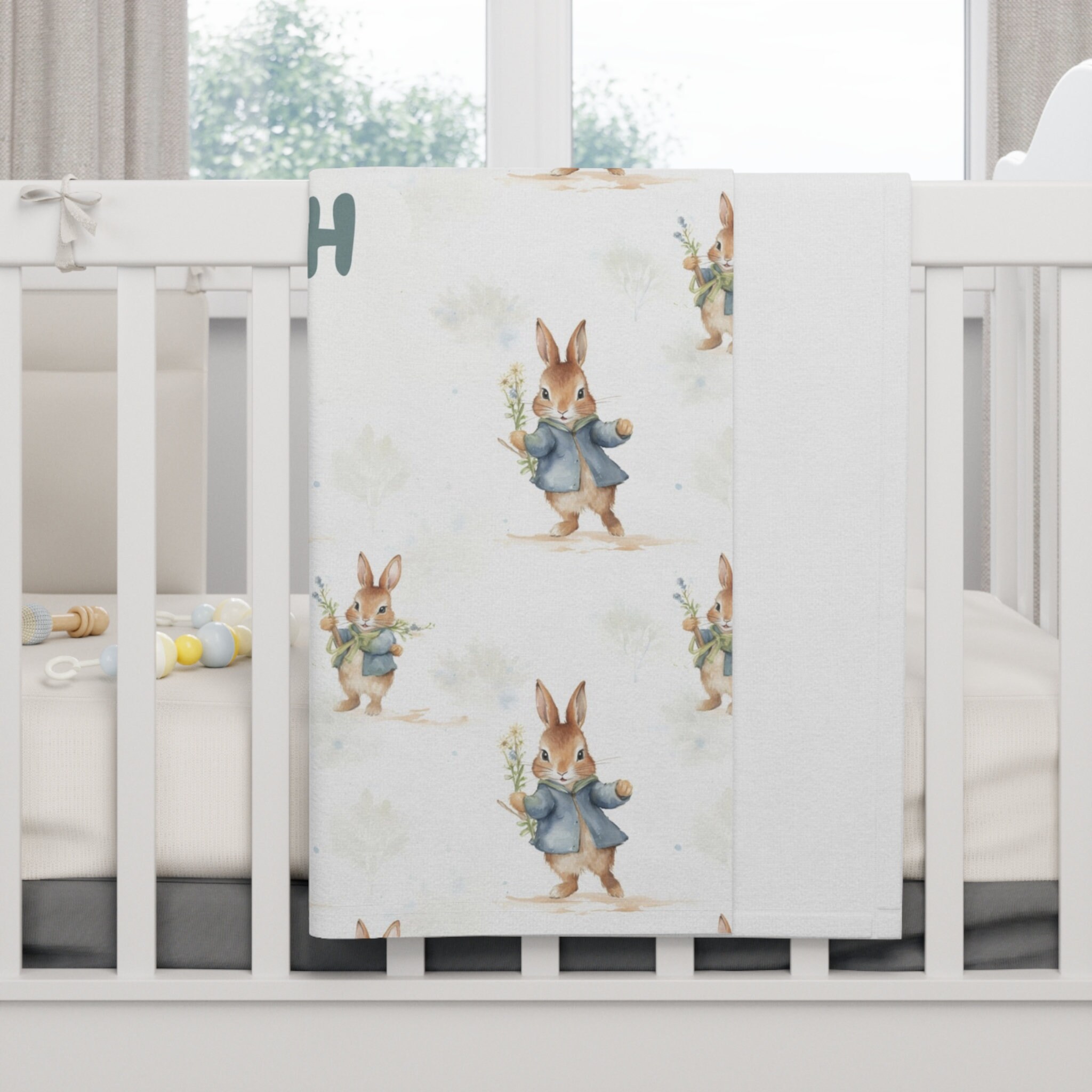Personalised Baby Blanket, Peter Rabbit Baby Gift, Personalised Baby ...