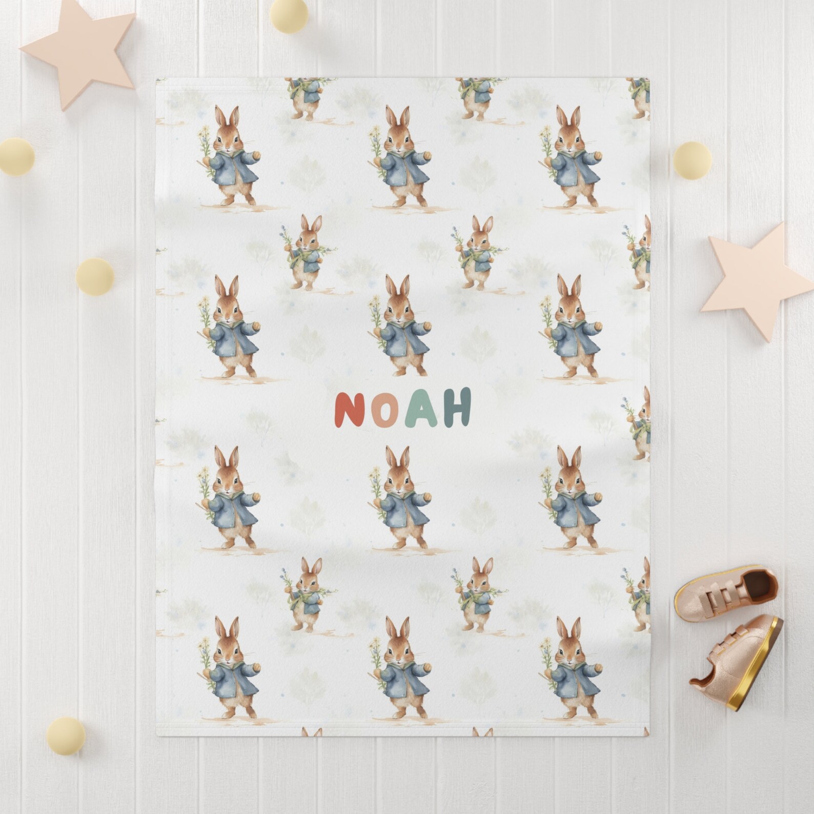 Personalised Baby Blanket, Peter Rabbit Baby Gift, Personalised Baby ...