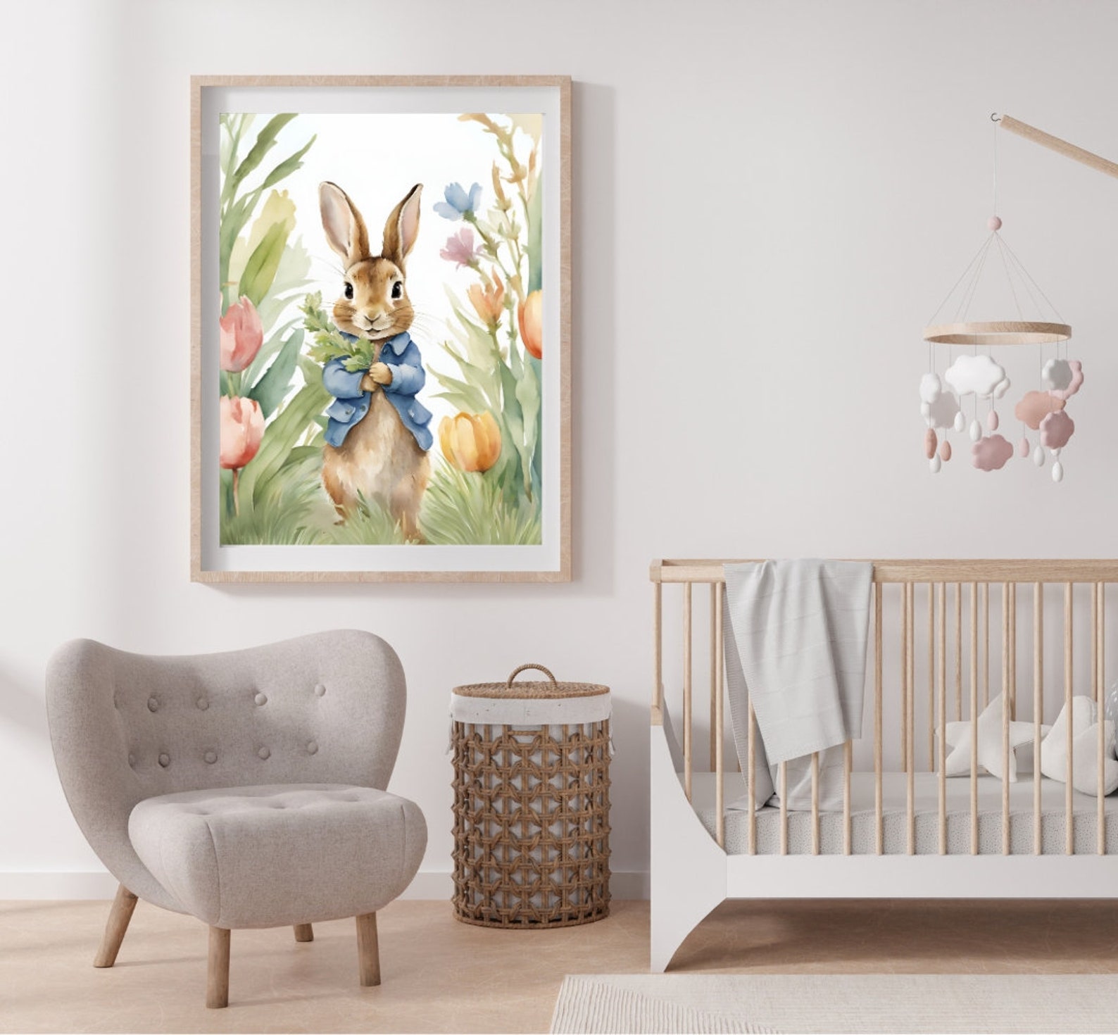 Peter Rabbit Nursery Poster, Watercolor Nursery Decor, Nursery Wall Art ...