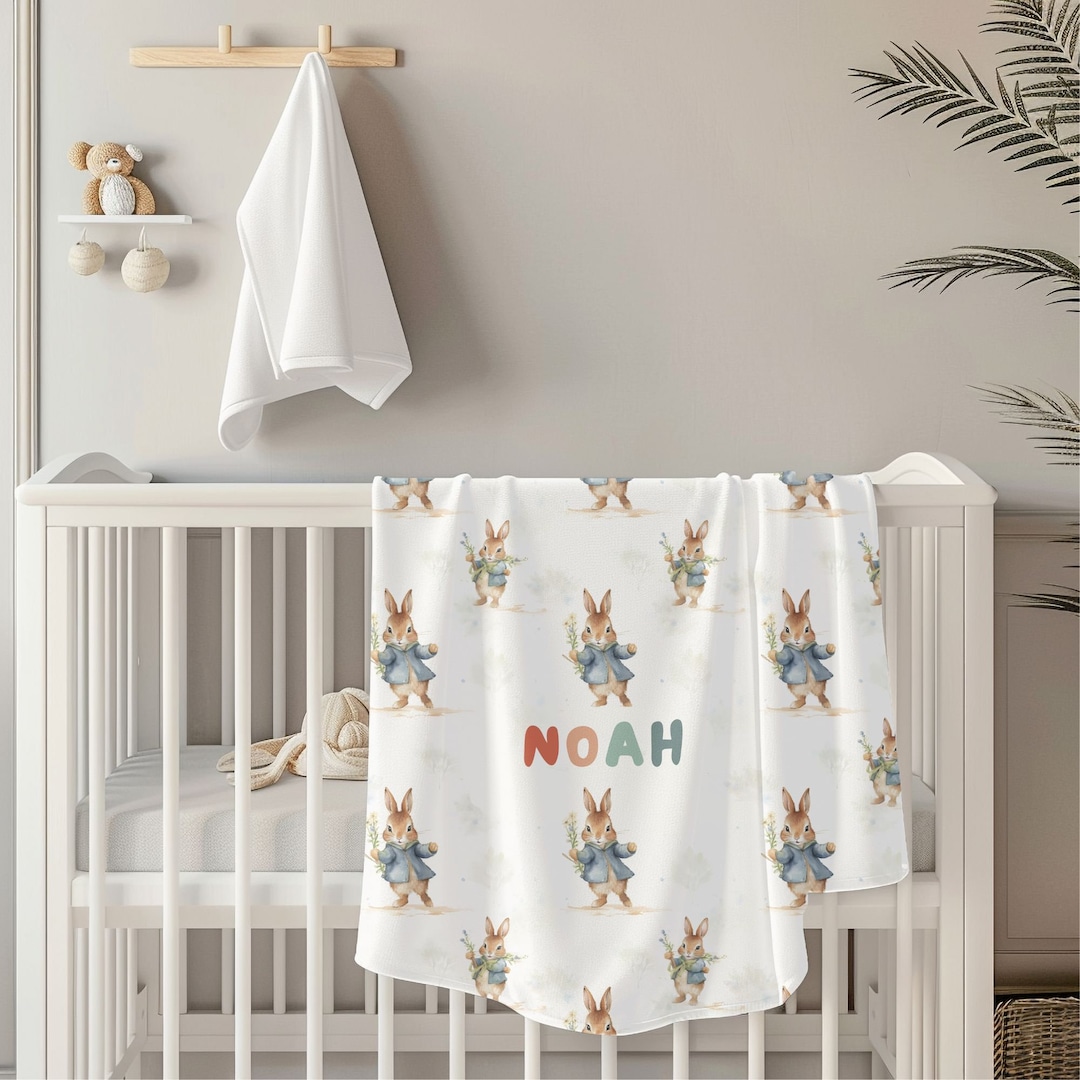 Personalised Baby Blanket, Peter Rabbit Baby Gift, Personalised Baby ...