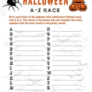 Halloween Word Scramble, Party Office Classroom Game, A to Z Race ...