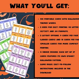 Halloween Taboo Game: 108 Spooky Word Cards (instant Download) - Etsy