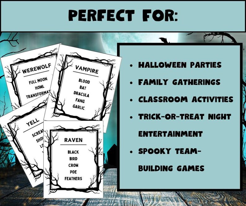 Halloween Taboo Game | 96 Spooky Word Cards | Printable Forbidden Words ...