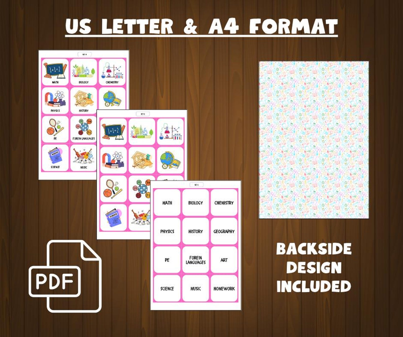 School Memory Game: Vocabulary Matching Activity (digital Download) - Etsy